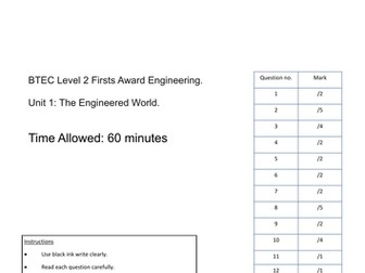BTEC Engineering Unit 1 - The Engineered World - Exam lessons and ...