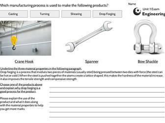 BTEC Engineering Unit 1 - The Engineered World - Exam lessons and ...