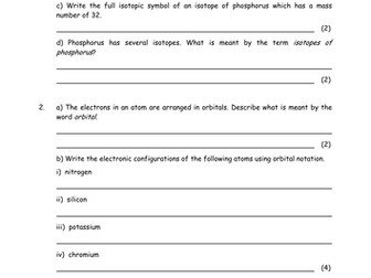 Atomic structure, bonding and calculations | Teaching Resources