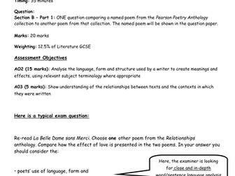 Exam Guidance Sheets for Edexcel Literature- 9-1- revision- helpsheets ...