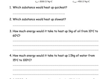GCSE AQA Physics (2016 Spec) - Energy and Energy Resources Unit (All ...