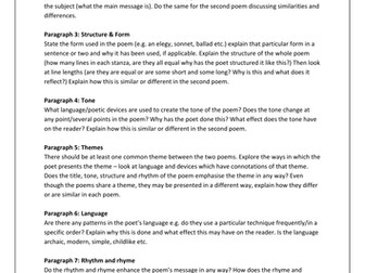 Comparing Poems Practise | Teaching Resources