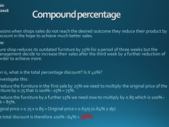 Compound percentages and reverse percentages | Teaching Resources