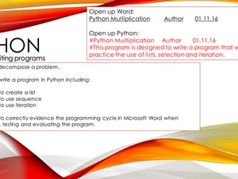 Python Introduction | Teaching Resources