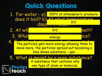 GCSE AQA Physics - Particle Model of Matter by Nteach - Teaching ...