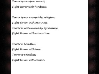 Three Thought-Provoking Poems with Comprehension: Fight Terror, The ...