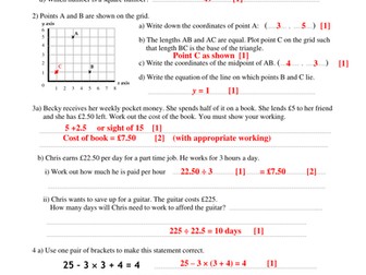 78 maths homework or revision papers with over 375 pages of write on ...