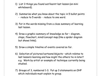 50 Amazing Starter & Plenary Ideas | Teaching Resources