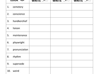 Spelling Challenges for KS3 and GCSE by kelcasper - Teaching Resources ...