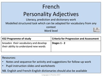 KS2 French Adjectives Bundle by LanguagesinPrimaries - Teaching ...