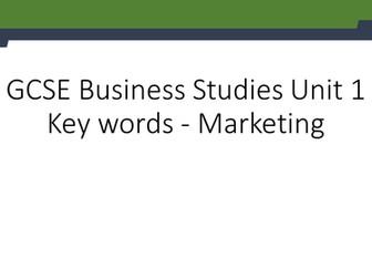 GCSE Business studies marketing complete pack | Teaching Resources