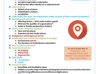 AQA A Level Geography: Changing Places Revision Bundle! by ...