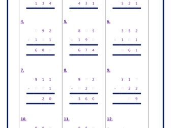 Missing box column addition and subtraction problems - Year 3 /4 L KS2 ...