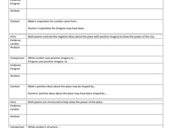 Power and Conflict: 11 comparative writing frames for AQA poetry ...