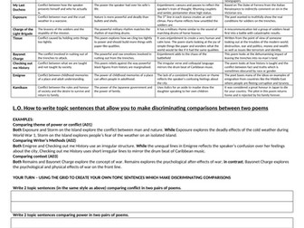 Comparing Power and Conflict Poems by HMBenglishresources1984 ...