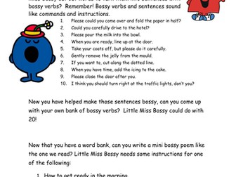 Imperative (Bossy) verbs lesson bundle | Teaching Resources