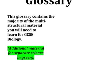 The Complete GCSE Biology glossary bundle by wilko70 - Teaching ...