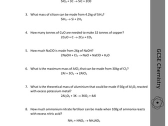 Quantitative Chemistry - Chemistry Calculations by hf583 | Teaching ...