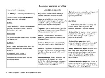 Secondary Economic Activities by emercullen - Teaching Resources - Tes