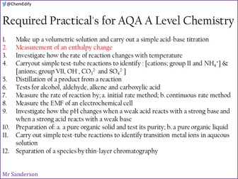 AQA A Level Chemistry Required Practicals 1-12 by Mr_S_WHSG - Teaching ...