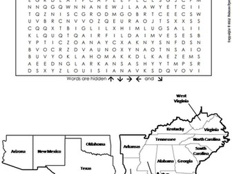 US Regions Unit: Word Searches Bundle | Teaching Resources
