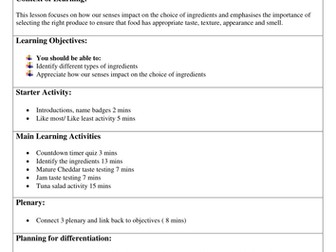 GCSE Food and Nutrition bundle for sensory analysis | Teaching Resources