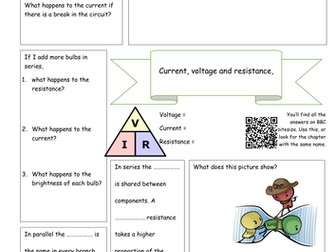 Bitesize Physics Revision worksheets (Electricity, energy, waves and ...