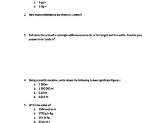 Unit Conversion, Prefixes, Density, Micrometer Screw Gauge, Vernier ...