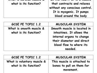 GCSE PE REVISION CARDS FOR COMPONENT 1 | Teaching Resources
