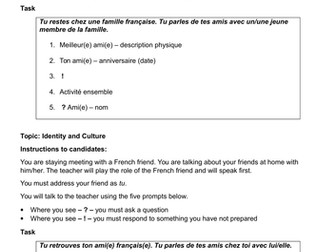 GCSE French Edexcel Role plays and picture cards | Teaching Resources