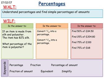 KS2/KS3 Maths: Percentages by MathsbyFintan - Teaching Resources - Tes