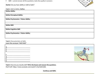 A-level PE Edexcel New Spec 2016: Topic 3 Skill Acquisition Revision ...