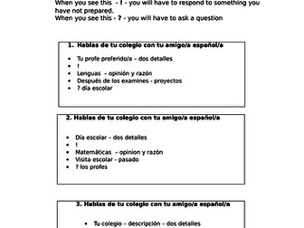GCSE Spanish speaking test bundle | Teaching Resources