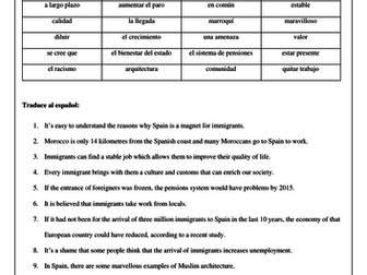 A Level Spanish immigration in Spain bundle: 10 resource packs on ...