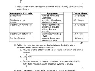 Food Safety Revision Worksheets for the FPN AQA | Teaching Resources