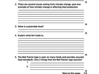 Food Provenance Revision Worksheets for the FPN AQA | Teaching Resources