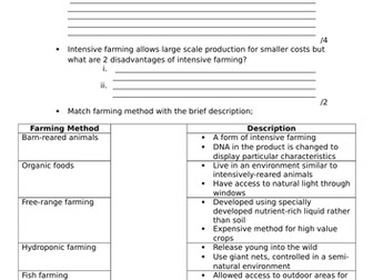Food Provenance Revision Worksheets for the FPN AQA | Teaching Resources
