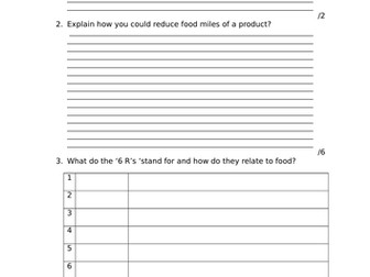 Food Provenance Revision Worksheets for the FPN AQA | Teaching Resources