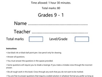 GCSE Computer Science Paper 1 and 2 Mock Exam Bundle in style of AQA ...
