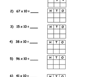 Multiplying by 10 with single digits, two-digits and multiples of 10 ...