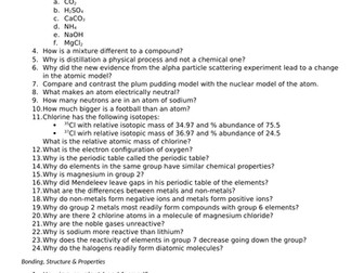 AQA GCSE Combined Science: Trilogy AO1 & AO2 Questions Complete Set ...