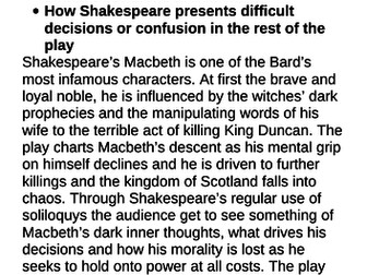 2 Grade 9 Macbeth essays | Teaching Resources