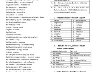 AQA A Level German Vocabulary worksheets - all topics by hasslethehog ...