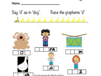 M, D, G, O, C, K Phonics Letters and Sounds Homework Sheets | Teaching ...