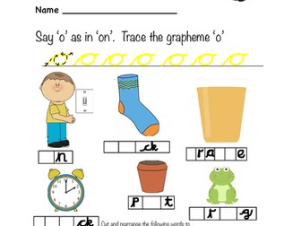 M, D, G, O, C, K Phonics Letters and Sounds Homework Sheets | Teaching ...