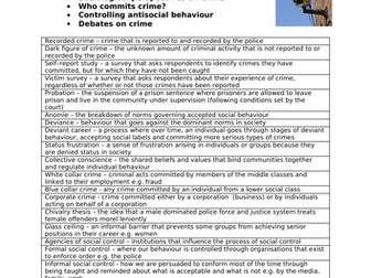 AQA GCSE SOCIOLOGY KEY UNIT COVER SHEETS WITH KEY TERMS AND DEFINITIONS ...