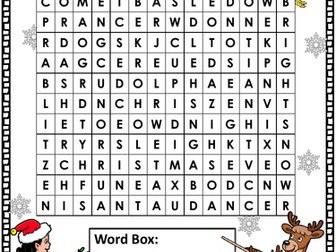 Reindeer Word Searches - Easy and Hard | Teaching Resources