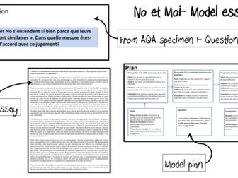 No et Moi- Model Essays and Plans- BUNDLE-A Level French | Teaching ...
