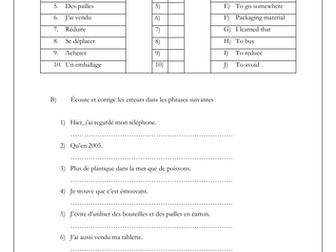 French - GCSE / iGCSE - Listening booklet worksheets (exam style ...