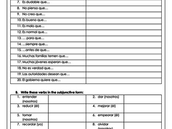Spanish A Level Subjunctive resource bundle (10 resource packs ...